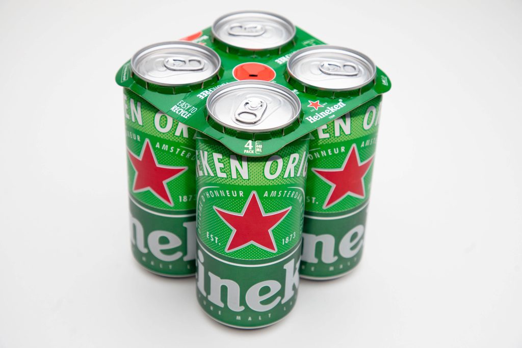 Heineken improves cardboard multipack topper to fight plastic pollution ...